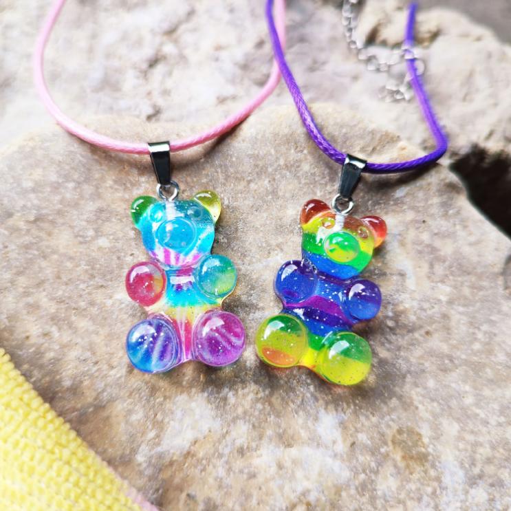 Colliers Grands Oursons Haribo Kawaii | Arc-en-Ciel et Tie-Dye ...